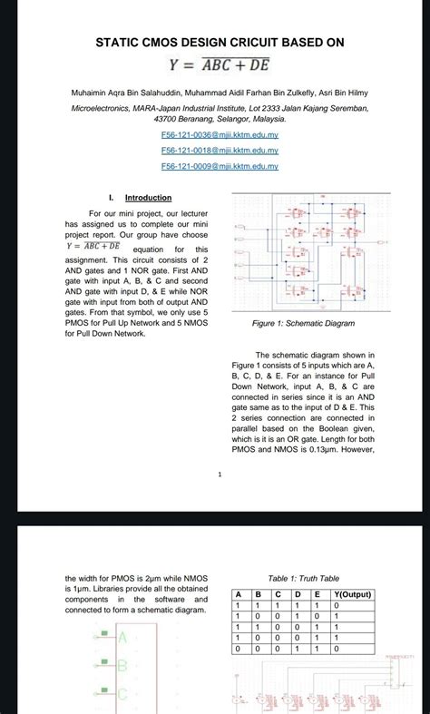 This Is My First Research Paper For Static Cmos Design Circuit Based On