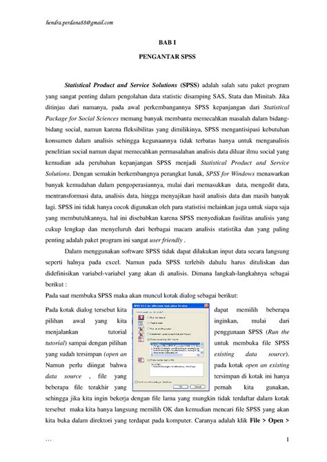 Analisis Multivariat Pengantar Spss Bab I Pengantar Spss