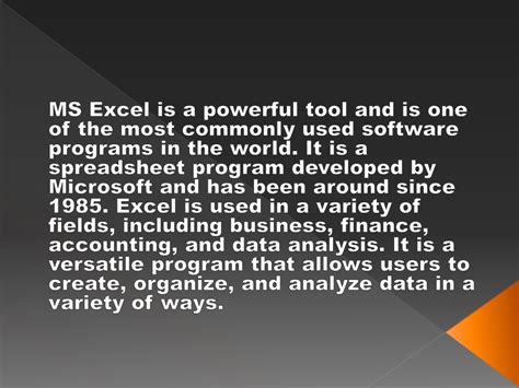 PPT Benefits Of Using MS Excel PowerPoint Presentation Free Download ID 11974334