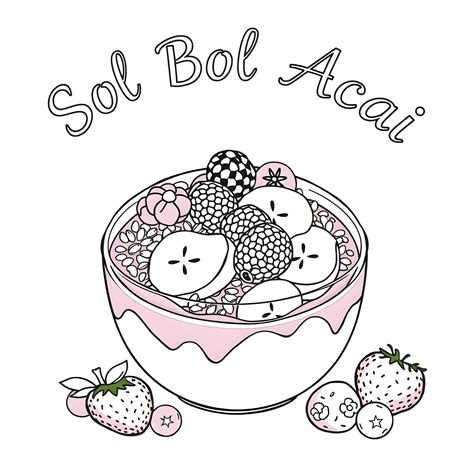 Best Acai Bowl Coloring Pages Free Printable Pdf