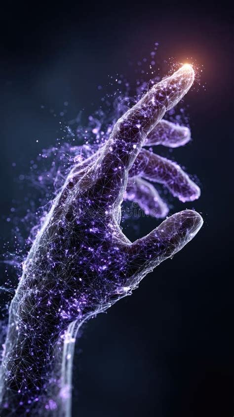A Fingertip Connects With A Vibrant Digital Interface Representing Data
