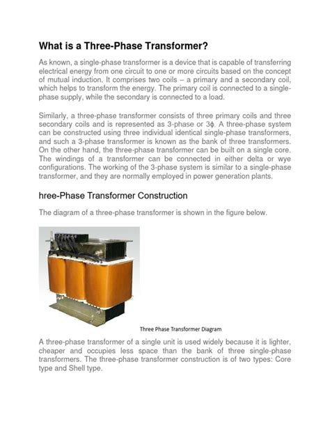 three phase transformer pdf transformer electrical equipment