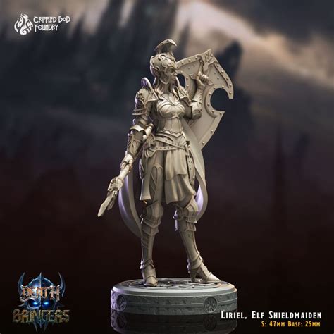 3d Printable Liriel Elf Shieldmaiden By Crippled God Foundry