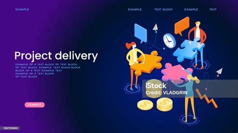프로젝트 배달의 페이지 템플릿입니다 웹 페이지 디자인의 최신 3d 등자극 벡터 그림입니다 개발에 대한 스톡 벡터 아트 및 기타 이미지 Istock