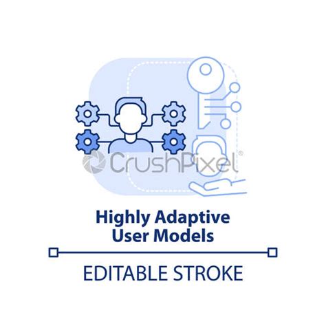 Highly Adaptive User Models Light Blue Concept Icon Stock Vector