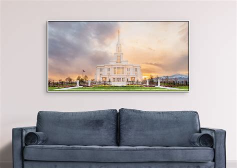 Payson Utah Temple Evening Glow Panorama Print Only Paper Or