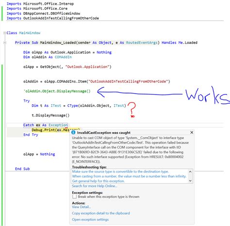 Office Addins Casting Issue When Attempting To Call Code In A Vsto Add In From Another Process