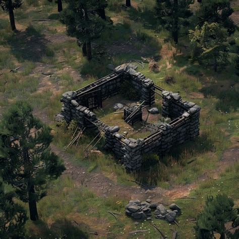A Detailed View Of A Player Building A Temporary Shelter To Avoid Enemy Detection Premium Ai