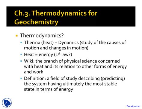 Dynamics Geochemistry I Lecture Slides Docsity
