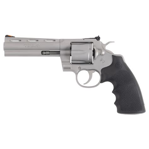 Colt Python Revolver 357 Magnum 5 Barrel Matte Stainless Steel Finish Hogue Rubber Grip