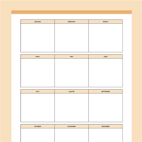 Blank Year Calendar Printable