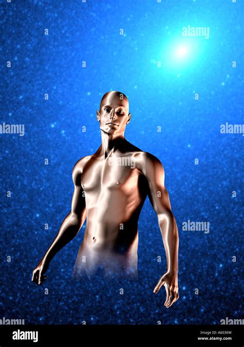 D Computer Generated Male Robot Stock Photo Alamy