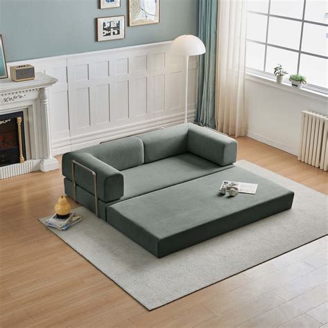 Ivy Bronx Modern Multi Functional 3 Seater Corduroy Sofa Bed With