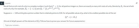 Solved Recall That An Nth Root Of Unity Is A Complex Number