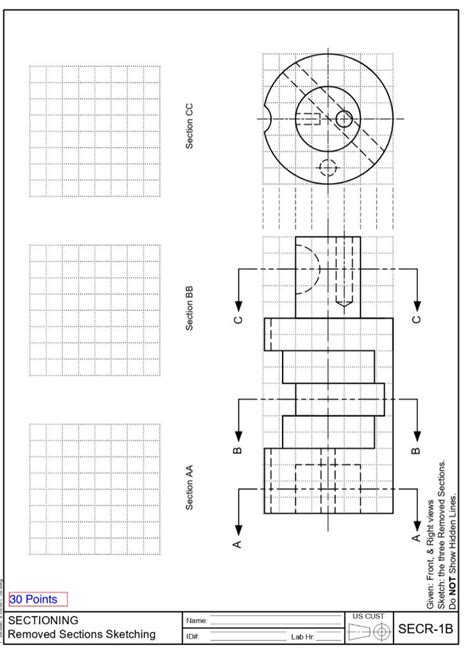 Solved Points SECTIONING Removed Sections Sketching ID Chegg