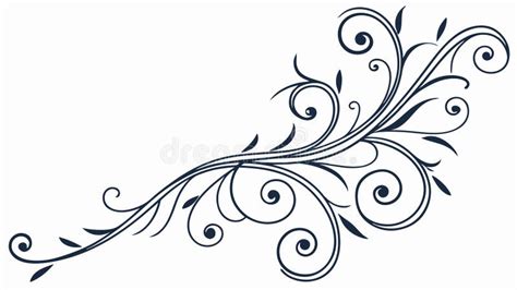 Decorative Floral Swirl Design Element Art Vector Design Generative Ai Stock Vector