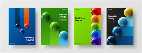 여러 가지 색상 사실구 플래카드 템플릿 세트 현대적인 카탈로그 는 A4 디자인 벡터 레이아웃 컬렉션을 다룹니다 A4 용지에 대한 스톡 벡터 아트 및 기타 이미지 Istock