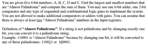 You Are Given Five Bit Numbers A B C D And E Chegg Com