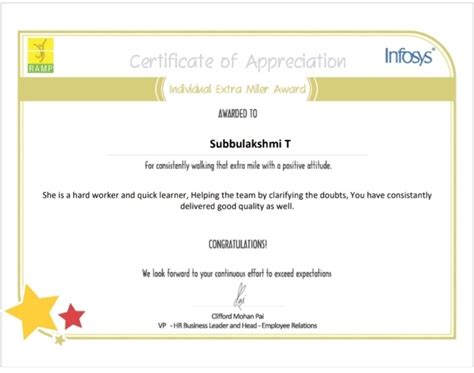 Subbulakshmi T On Linkedin Rampawards Infosysbpm Achievements