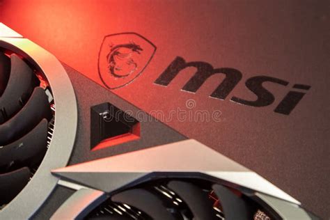 Msi Mech Graphics Video Card In Red Light Close Up Editorial Image Image Of Black