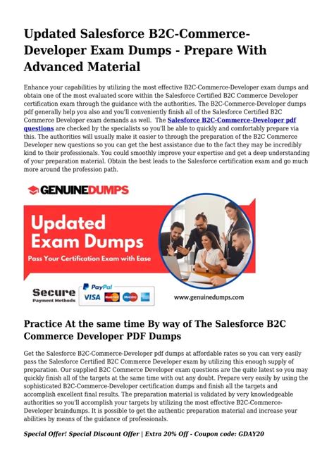 Ppt B2c Commerce Developer Pdf Dumps The Greatest Source For Preparation Powerpoint
