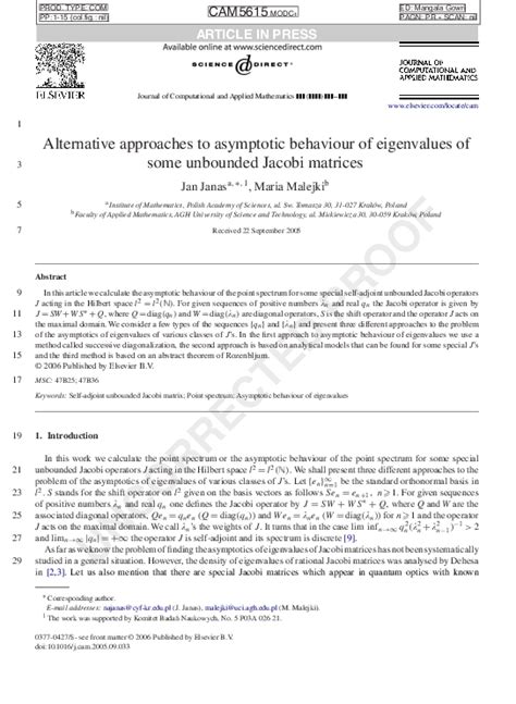 Alternative Approaches To Asymptotic Behaviour Of Eigenvalues Of Some Unbounded Jacobi Matrices