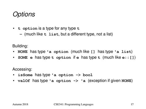 Cse341 Programming Languages Lecture 3 Local Bindings Options Benefits Of No Mutation Dan