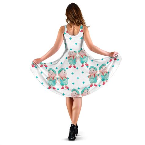 Womens Dress No Sleeves Custom Dress Midi Dress Alice In Wonderla