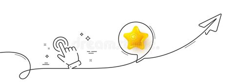 Hand Cursor Line Icon Click Action Sign Continuous Line With Plane Vector Stock Illustration