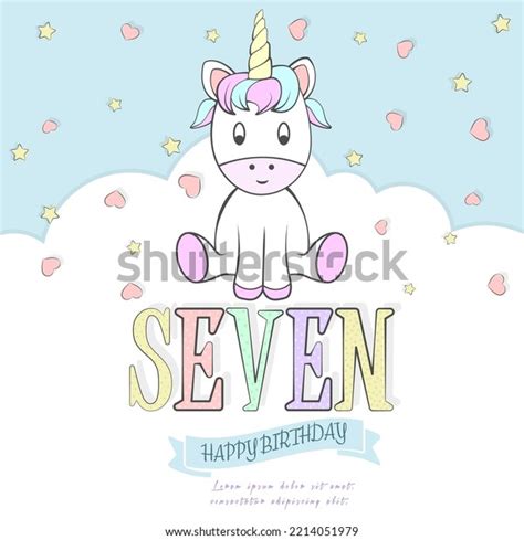 Happy Birthday Seven Years Illustration Postcards Stock Vector Royalty