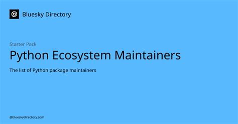 Python Ecosystem Maintainers Bluesky Directory
