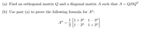 Solved Problem Suppose A is the matrix Λ a Find Chegg