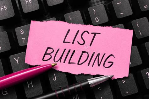 Sign Displaying List Building Business Showcase Database Of People You Can Contact With Your