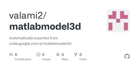 GitHub Valami Matlabmodel D Automatically Exported From Code Google P Matlabmodel D