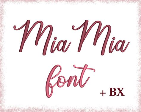 Script Machine Embroidery Font Mia Mia Machine Embroidery Design Cursive A Z Alphabet Bx