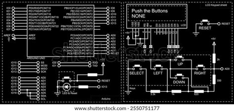 Schematic Diagram Arduino Electronic Deviceconnecting Keyboard Stock Illustration 2550751177