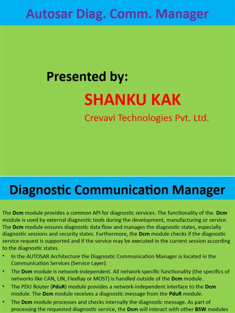 Autosar Dcm Pdf Computer Network Data Transmission