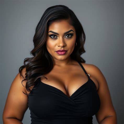 Elegant Latina Woman In Black Mini Dress Ai Art