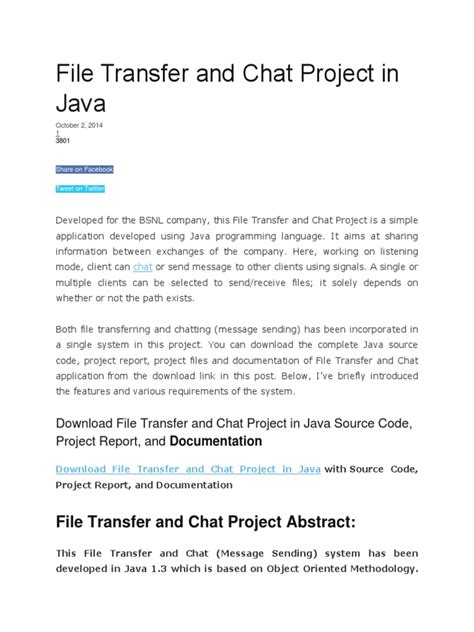 file transfer and chat project in java pdf java programming