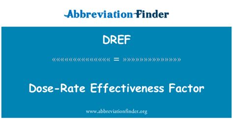 Dref Steht Für Dosisleistung Effizienz Faktor Dose Rate Effectiveness Factor