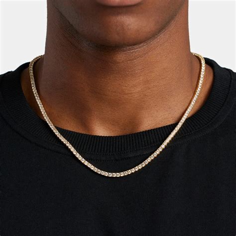 3mm Tennis Chain Necklace Gold Ìtura Jewelry