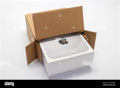Apple Mac Mini With M Chip Shipping Box Opened White Background Stock Photo Alamy
