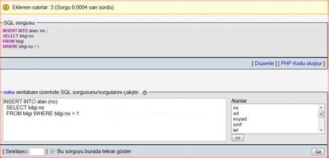 Veri Tabanı Insert Delete Update