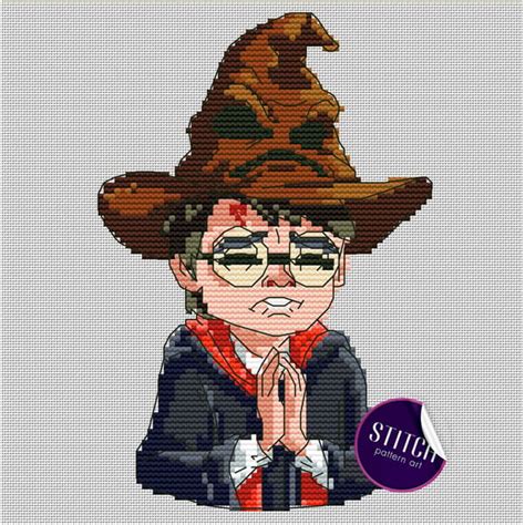 Harry Potter In The Sorting Hat Cross Stitch Pattern Pdf Inspire Uplift