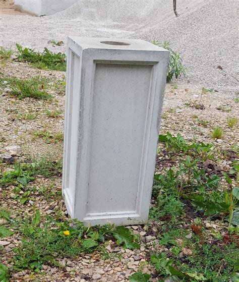 Tall Square Base Country Garden Concrete