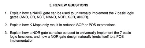Solved 5 Review Questions 1 Explain How A Nand Gate Can Be