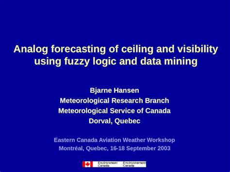Ppt Analog Forecasting Of Ceiling And Visibility Using Fuzzy Logic