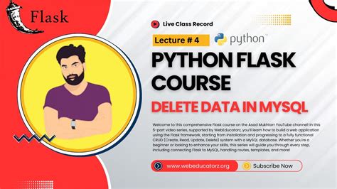Delete Data From Mysql Lecture 4 Hindiurdu Python Flask Course Asad Mukhtar Python