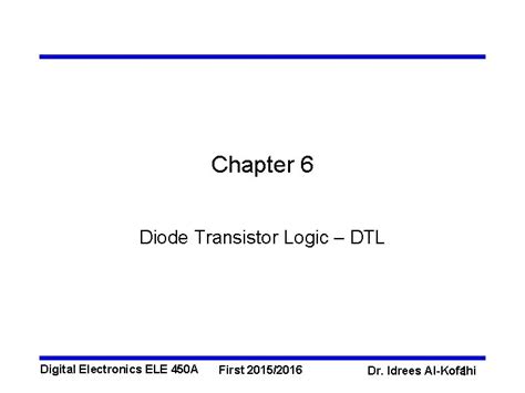 Chapter 6 Diode Transistor Logic Dtl Digital Electronics