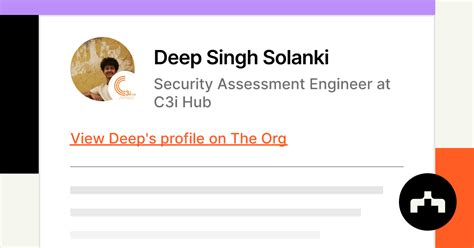 deep singh solanki security assessment engineer at c3i hub the org